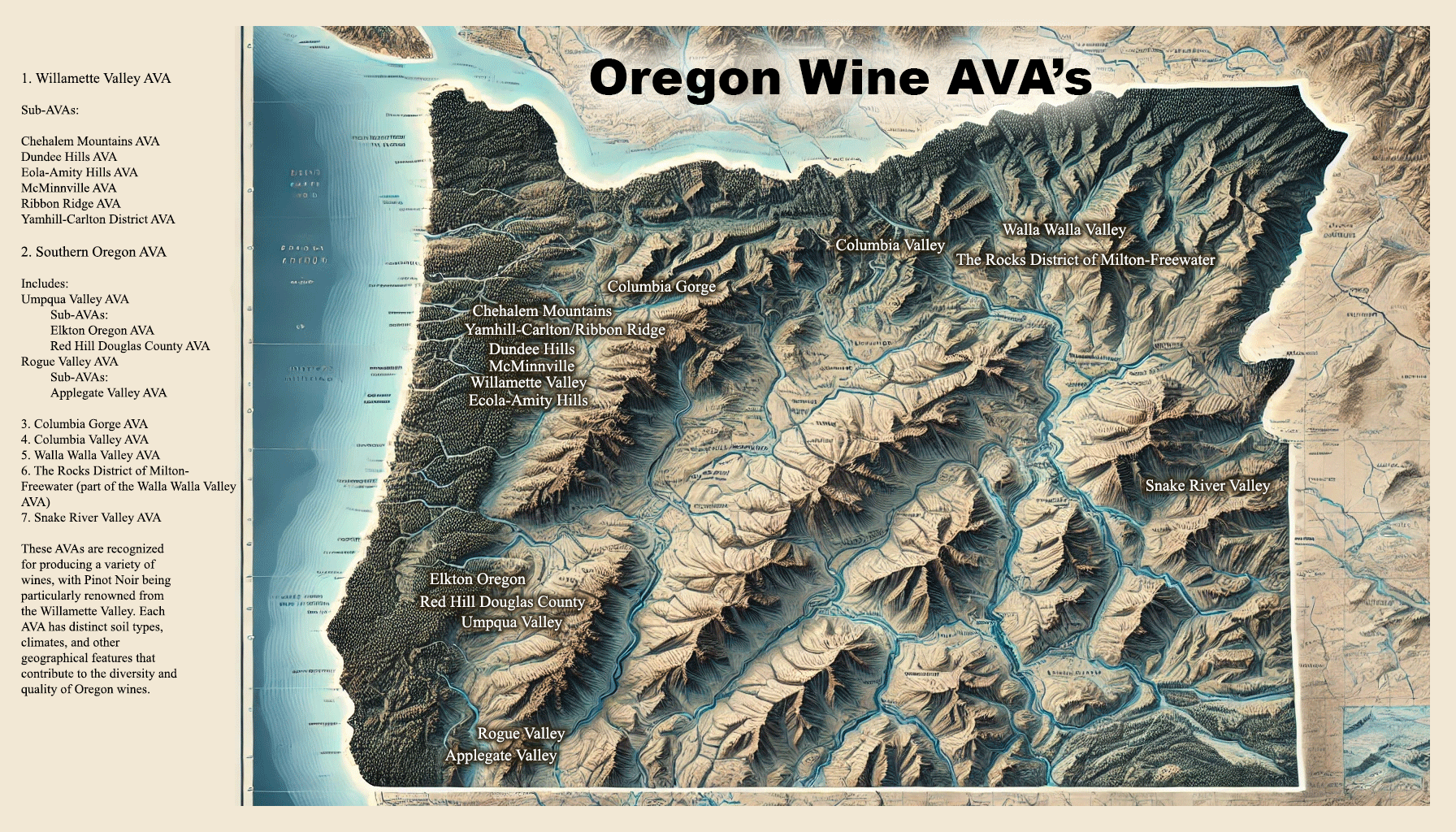Oregon Wine Regions Map: Detailed Guide